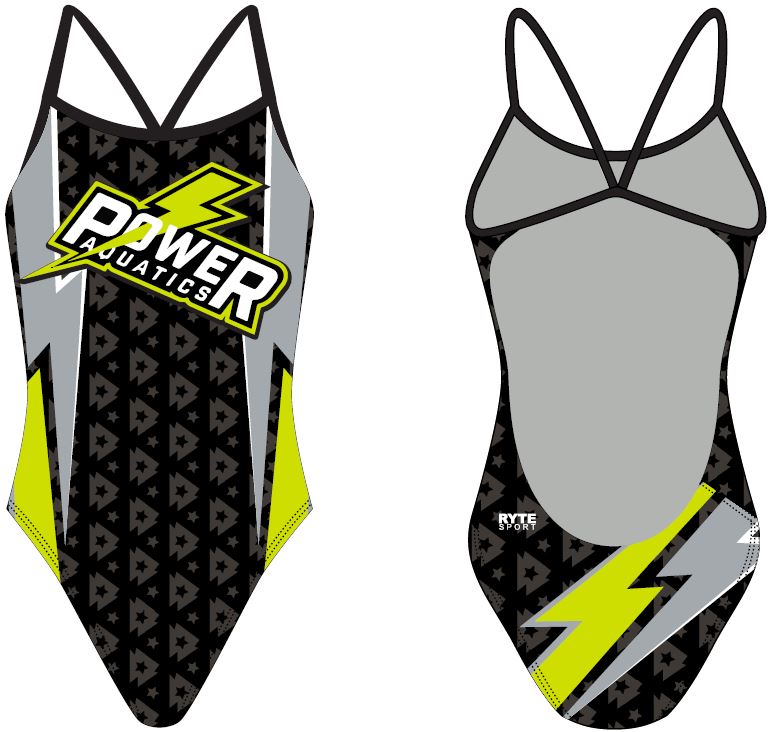 Power Aquatics Custom Women’s Open Back Thin Strap Swimsuit – RYTE Sport