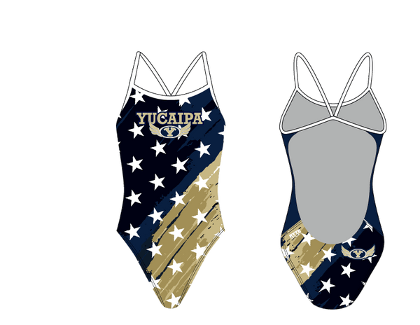 Yucaipa High School Swim 2019 Custom Women’s Open Back Thin Strap Swim ...